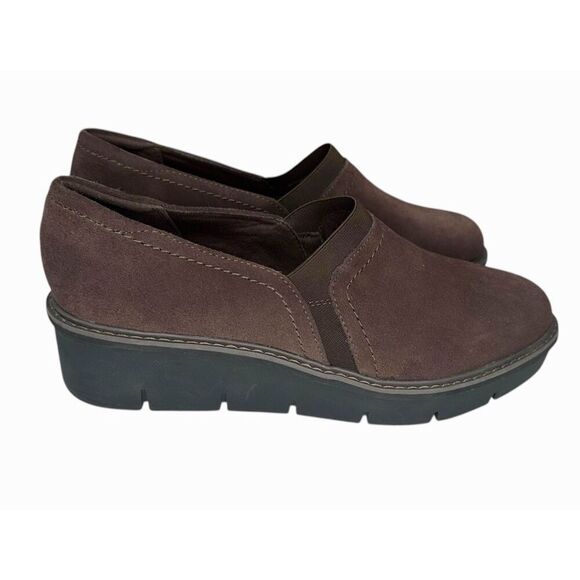 Clarks | Shoes | New Clarksairabell 2 Inch Platform Wedges Brown Suede ...